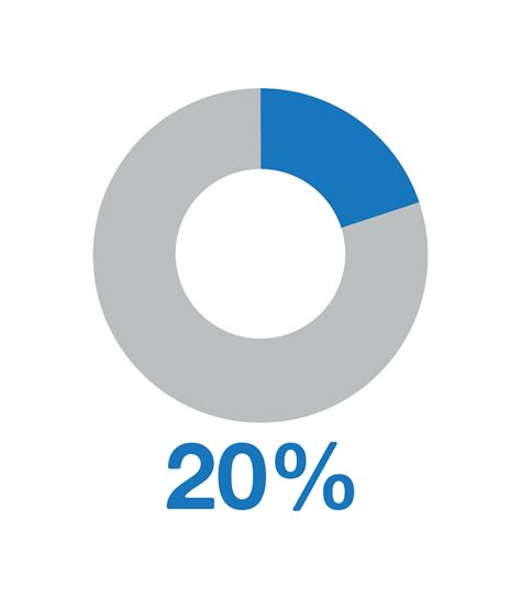 20 Percent Round Graph Blue Graphic Vector For Statistics And Finance Pie Shape Design