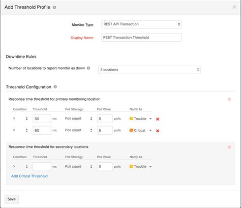 Threshold And Availability For REST API Transaction Online Help Site X