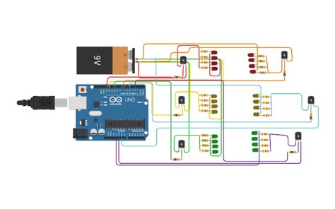Circuit Design Semaforos Con Transistores Tinkercad