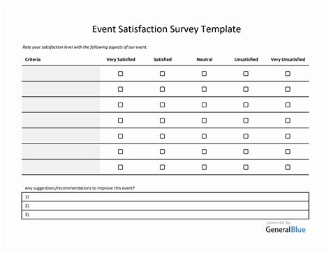 Blank Event Satisfaction Survey Free Pdf Word Excel Download