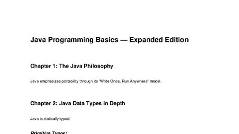 Programming Course 3 Java Basics Expanded Edition Overview Studocu