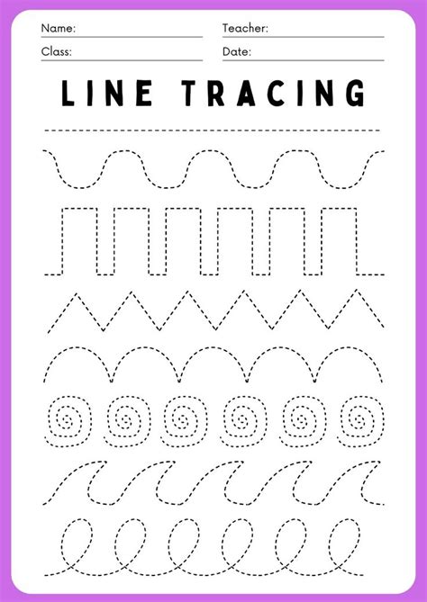Line Tracing Activity Early Elementary Resources Shape Tracing