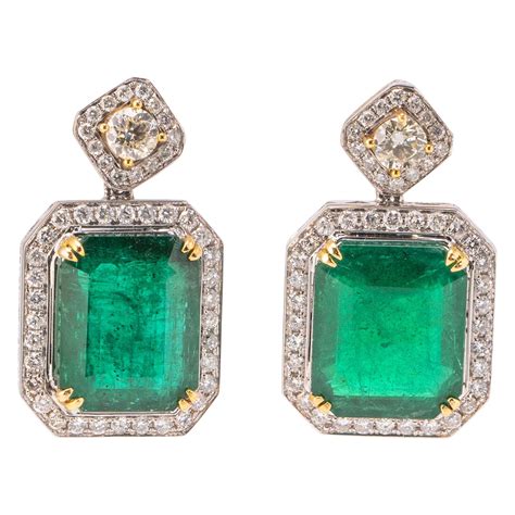 Important Piranesi Emerald And Diamond Drop Earrings For Sale At 1stdibs