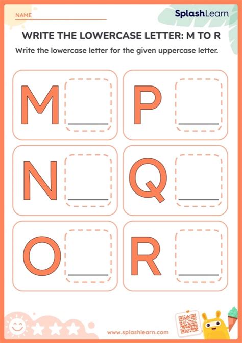 Write The Lowercase Letter M To R Worksheet