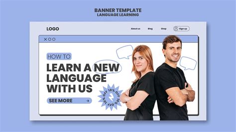 Free Psd Language Learning Design Template