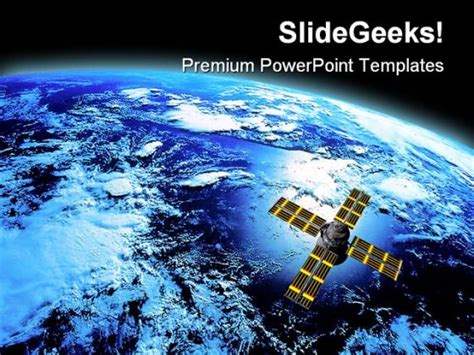 Earth With Satellite Global Powerpoint Themes And Powerpoint Slides 0611 Powerpoint Templates