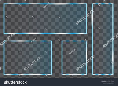 Rectangles Plexiglass Realistic Style On Blank Stock Vector Royalty