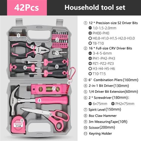 Ensemble d outils à main pièces Bricolage Mallette et Ensemble d outils Merci Boutique