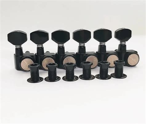 Locking Inline Black Guitar Strat Tele 6r Tuning Pegs Machine Reverb