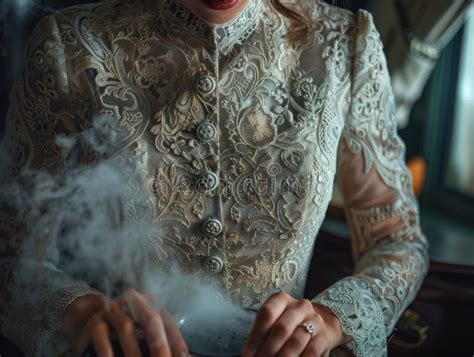 Woman In White Dress Smoking Cigarette Stock Illustration