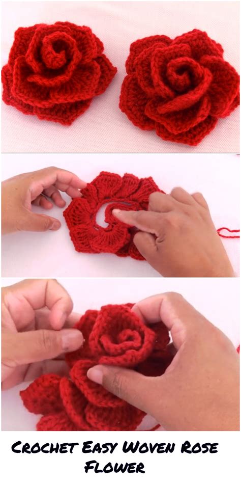 Easy Crochet Rose Pattern Easy Crochet Flower Pattern Crochet 365