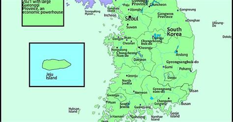 Map Of Large South Korea With The Additional City Of Kaesong In Modern
