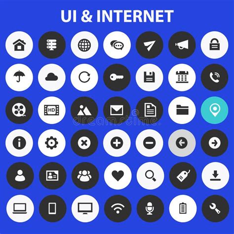 Big Ui And Internet Icon Set Trendy Flat Icons Collection Stock Vector