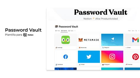 Password Vault Notiontopia Alta Productividad