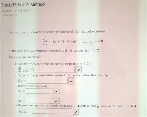 Solved Block Euler S Method Question Of Points Chegg
