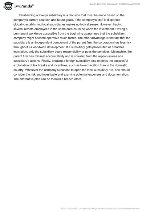 Foreign Currency Translation And Remeasurement 559 Words Report Example