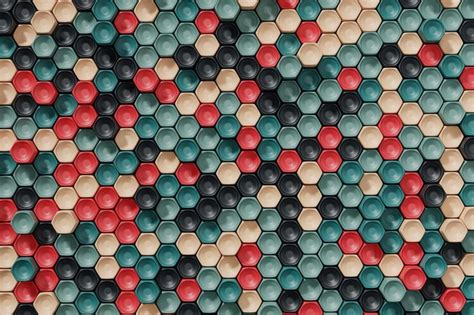 Premium Photo Abstract Row Of Colorful Futuristic Objects Background 3d Rendering