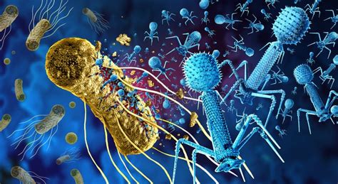 Bacteriophage And Phage Replicating Killing Bacteria Stock Illustration