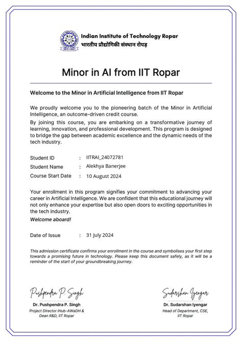 Alekhya Banerjee On Linkedin Artificialintelligence Iitropar Learningjourney Ai Innovation