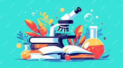 Premium Vector A Drawing Of A Scientific Scientific Book With A Blue