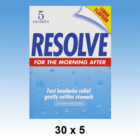 Resolve Morning After Sachets 30 X 5 Washroom Vending Products