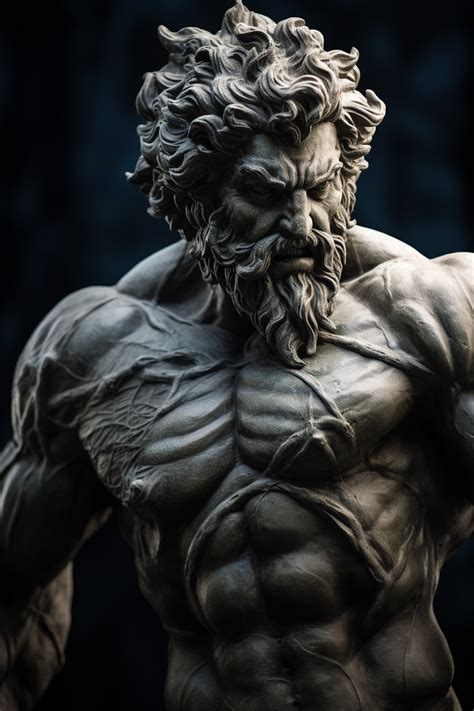 sculpture of aggressive greek god displaying power and strength free