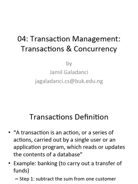Transaction Management Pdf