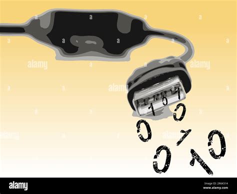 Usb Computer Cable Spewing Out Binary Numbers Vector Illustration Stock Vector Image And Art Alamy