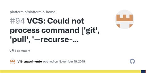 vcs could not process command [ git pull recurse submodules
