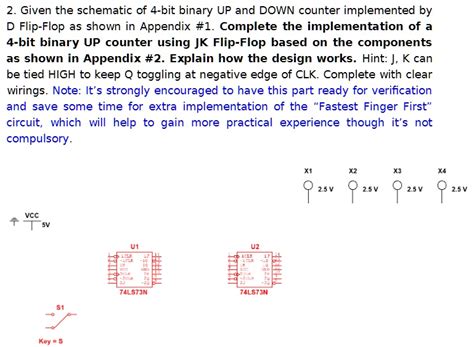 Solved 2 Given The Schematic Of A 4 Bit Binary Up And Down Counter
