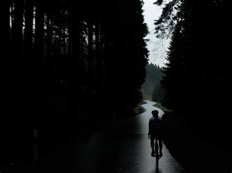 Sport Rear View Lifestyles Rain Dark Road Bike Mode Of