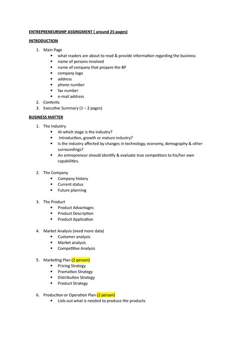 entrepreneurship assingment entrepreneurship assingment around 25