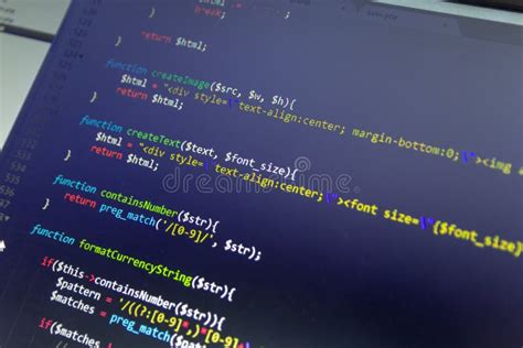 Modern Web Development Background Abstract Pieces Of PHP Code Stock Photo Image Of Markup