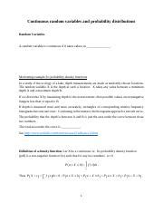 Continuous Random Variables And Probability Distributions Pdf Continuous Random Variables