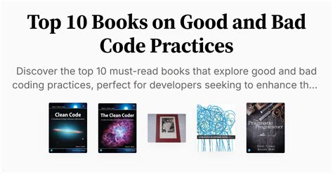 Top 10 Books On Good And Bad Code Practices Summary And Audio