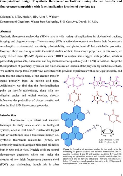 Computational Design Of Synthetic Fluorescent Nucleotides Tuning Electron Transfer And
