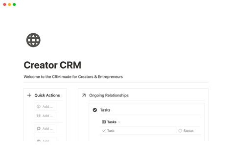 Creator Crm Notion Template