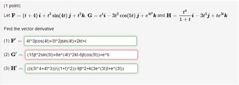 Solved Let F T 4 I T 3 Sin 4t J T 2 K G E T I