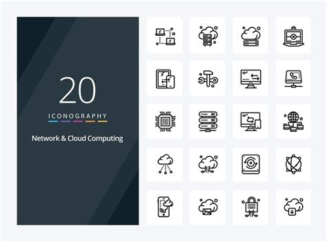 Premium Vector 20 Network And Cloud Computing Outline Icon For Presentation