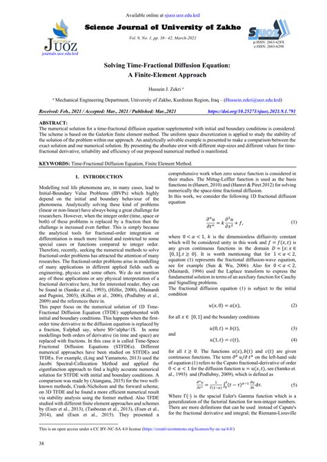 Pdf Solving Time Fractional Diffusion Equation A Finite Element Approach