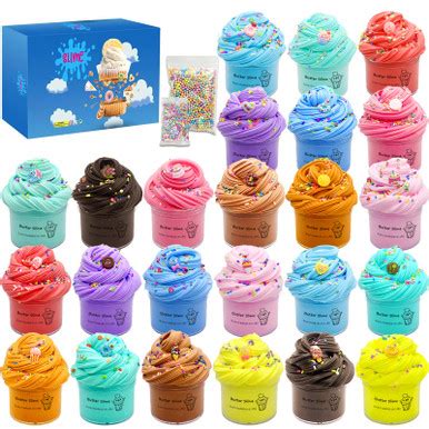 24 Pack Slime Kit Butter Slime Macaroon Colors Cake Donut And Fruit