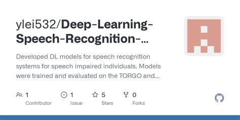 Github Ylei532 Deep Learning Speech Recognition Models Developed Dl Models For Speech