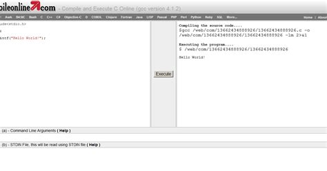 Computers And Nothing Else Online Compiler Interpreter IDE For C