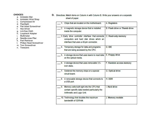 Diagnostic Test Ict 7 8 For Grades 7 8 Docx