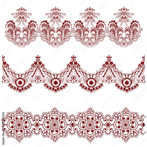 Deciduous Border Curl Border Set Of Vector Borders Flower Border