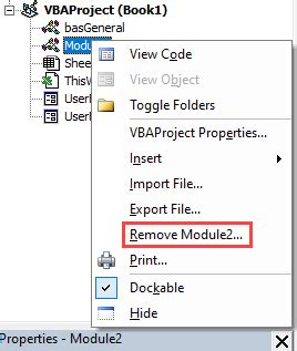 VBA How To Rename Or Delete A Module Or Form Automate Excel