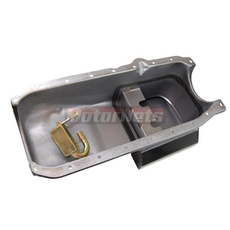 86up Small Block Chevy Drag Race Racing Oil Pan Black 7qt Sbc 350 283