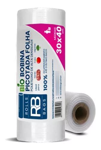 Bobina Plástica Picotada Tipo Folha Biodegradável 30x40 1 Un