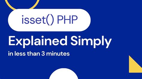 Isset Function In Php Simply Explained In Less Than 3 Minutes
