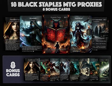 18 Black Staples Mtg Proxy Cards Vespucci